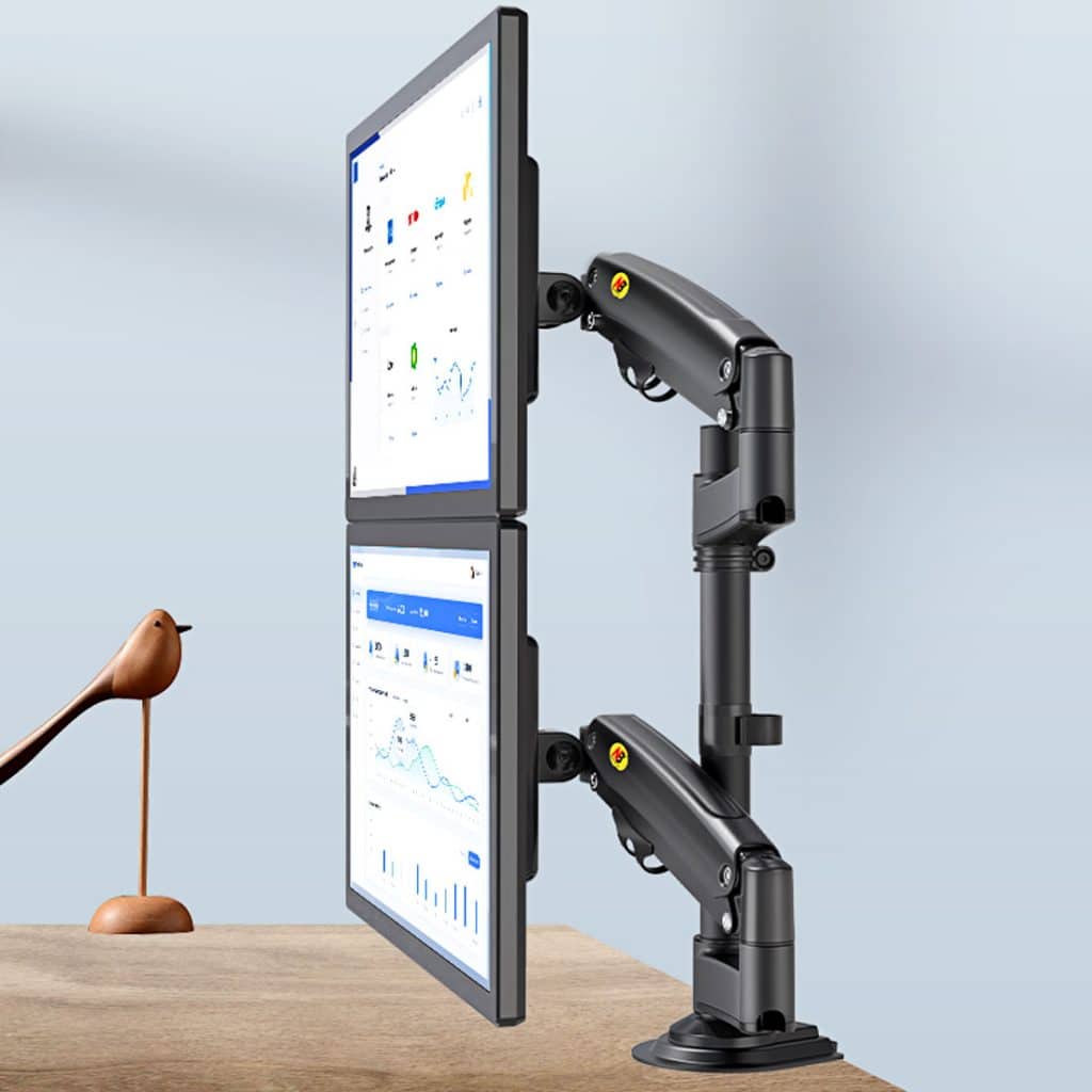 Dual Monitor Swivel Desk Mount For 22″-32″ Screens (H180) - North Bayou