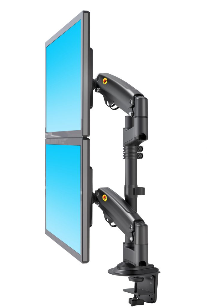 Dual Monitor Swivel Desk Mount For 22″-32″ Screens (H180) - North Bayou