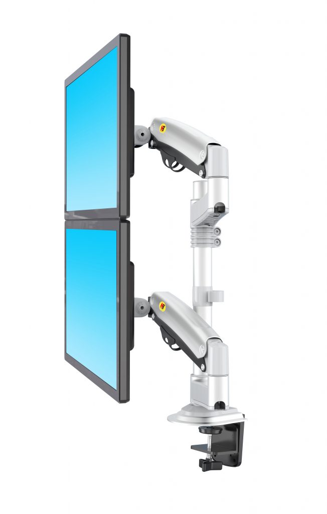 Dual Monitor Swivel Desk Mount For 22″-32″ Screens (H180) - North Bayou