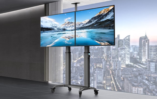 North Bayou Dual Screen TV Cart for 55″-75″ TV's (T75-2A) - North Bayou