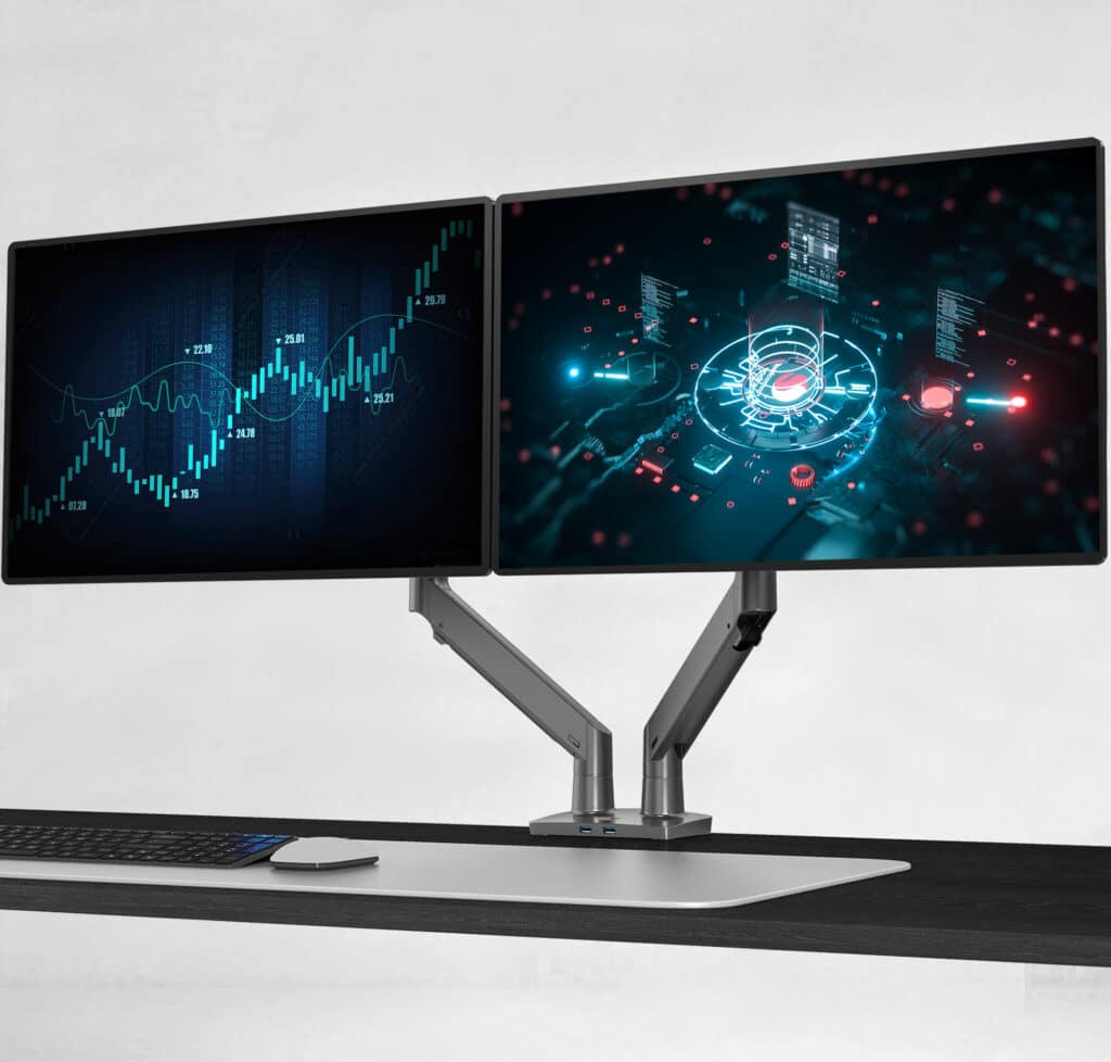 North Bayou Dual Desk Monitor Arm for 22”- 32'' monitors - Black (G75 ...