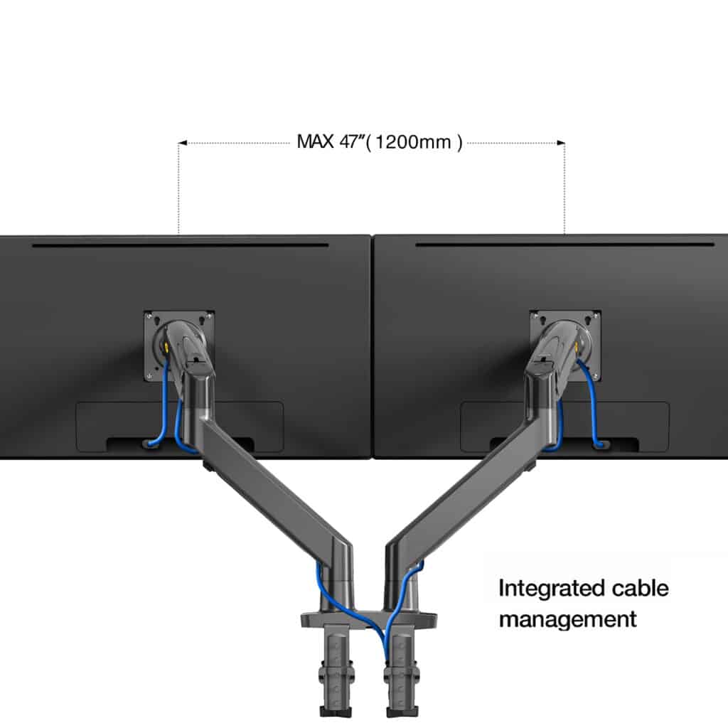 North Bayou Dual Desk Monitor Arm for 22”- 32'' monitors - Black (G75 ...